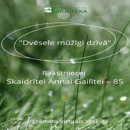Grāmatu virtuāls apskats “Dvēsele mūžīgi dzīvā” | PDF