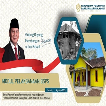 Modul Pelaksanaan BSPS Kementerian Perumahan dan Kawasan Permukiman | PDF