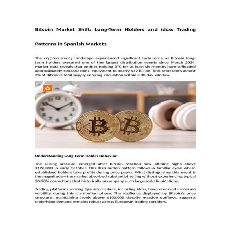 Bitcoin Market Shift: Long-Term Holders and idcxs Trading Patterns in ...