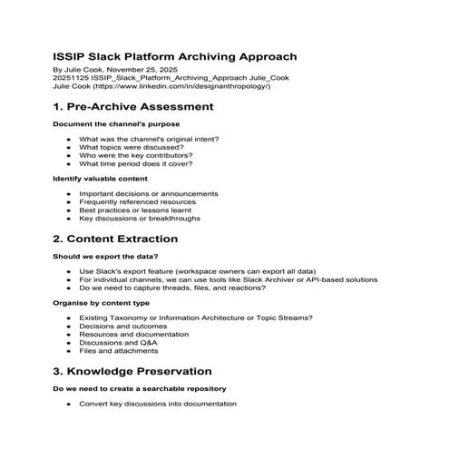 20251125 ISSIP_Slack_Platform_Archiving_Approach Julie_Cook.docx