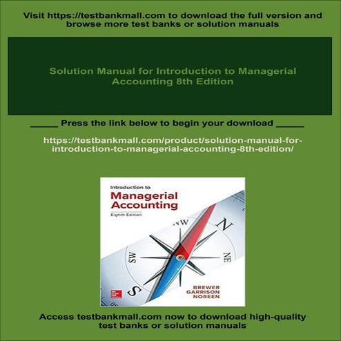Solution Manual for Introduction to Managerial Accounting 8th Edition | PDF