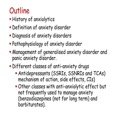 BNS-History of anti-Anxiety medications, Anxiety Disorders, Diagnosis ...