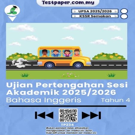 2025_ENGLISH YEAR 4_UPSA_SET 1 FOR PRIMARY | PDF