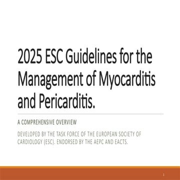 2025 ESC Guidelines: Comprehensive Management of Myocarditis and ...