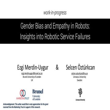 Gender Bias and Empathy in Robots: Insights into Robotic Service ...