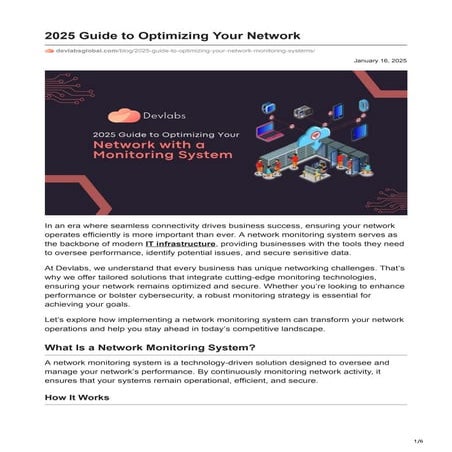 2025 Guide to Optimizing Your Network with a Monitoring Systems | PDF
