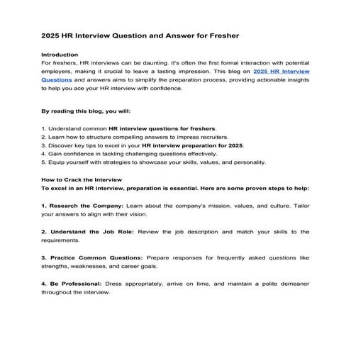 2025 HR Interview Question and Answer for Fresher.docx