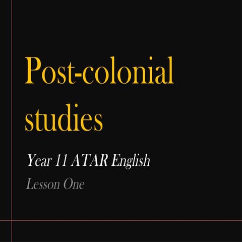 2025 Post Colonial Studies for English students | PPTX