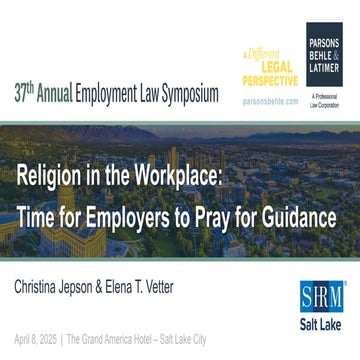 Religion in the Workplace: Time for Employers to Pray for Guidance | PPTX