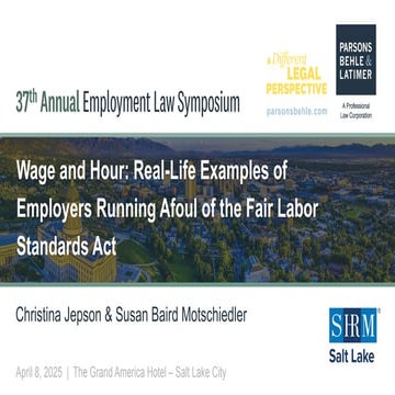 Wage and Hour: Real-Life Examples of Employers Running Afoul of the ...