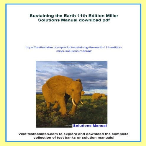 Sustaining the Earth 11th Edition Miller Solutions Manual | PDF