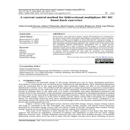 A current control method for bidirectional multiphase DC-DC boost-buck ...