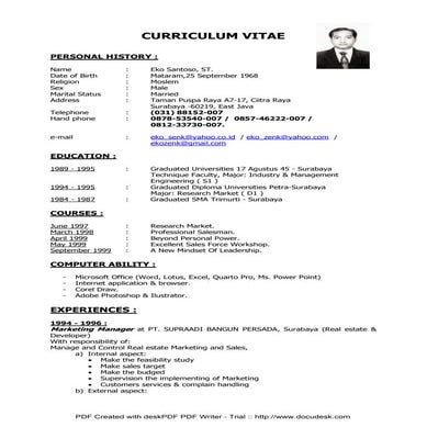 CV & Refrensi | PDF