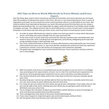 202 tips to work effectively | PDF