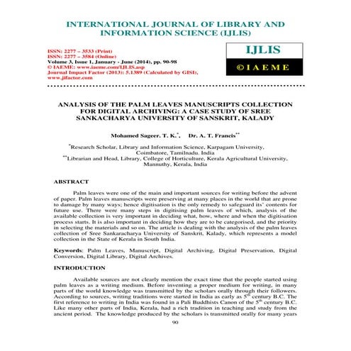 Preservation of Indian Manuscripts | PDF