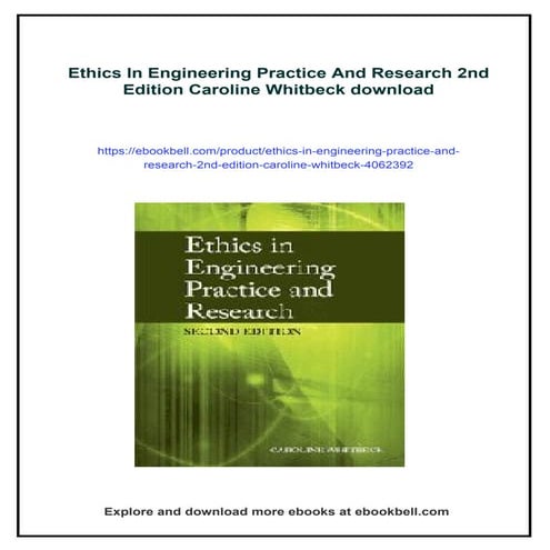 Ethics In Engineering Practice And Research 2nd Edition Caroline ...