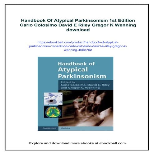 Handbook Of Atypical Parkinsonism 1st Edition Carlo Colosimo David E ...