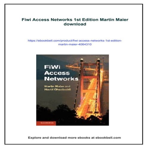Fiwi Access Networks 1st Edition Martin Maier | PDF
