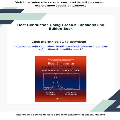 Heat Conduction Using Green s Functions 2nd Edition Beck | PDF