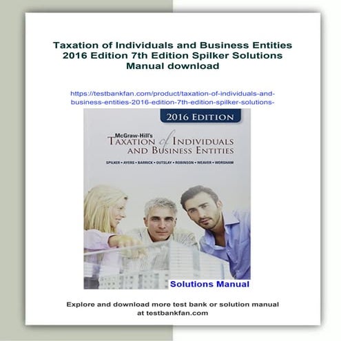 Taxation of Individuals and Business Entities 2016 Edition 7th Edition ...