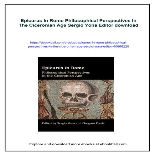 Epicurus In Rome Philosophical Perspectives In The Ciceronian Age ...
