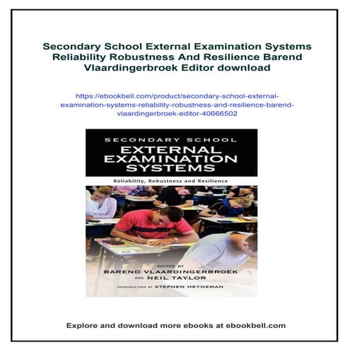 Secondary School External Examination Systems Reliability Robustness ...