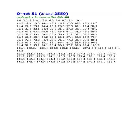o-net-51-ปีการศึกษา-2550-key | PDF