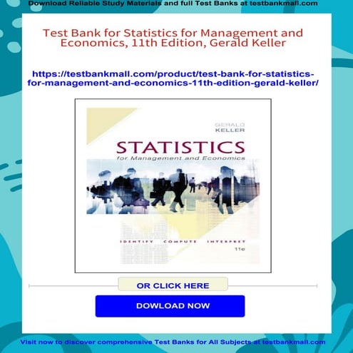 Test Bank for Statistics for Management and Economics, 11th Edition ...