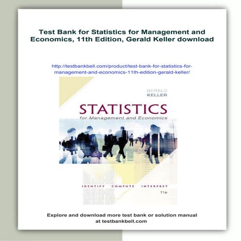 Test Bank for Statistics for Management and Economics, 11th Edition ...