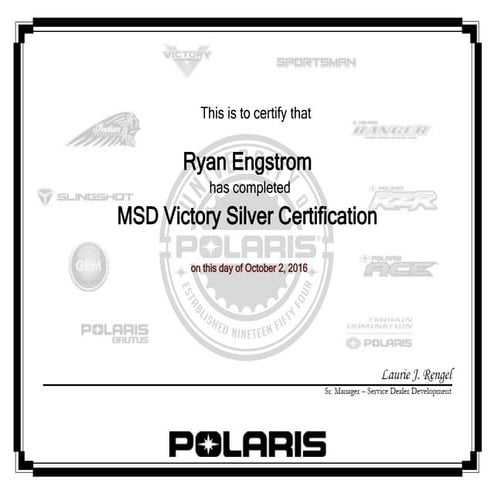 Polaris MSD ORV Silver Certification | PDF