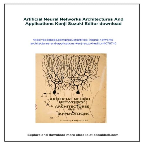Artificial Neural Networks Architectures And Applications Kenji Suzuki Editor | PDF