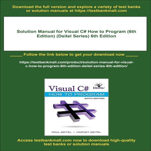 Solution Manual for Visual C# How to Program (6th Edition) (Deitel Series) 6th Edition | PDF
