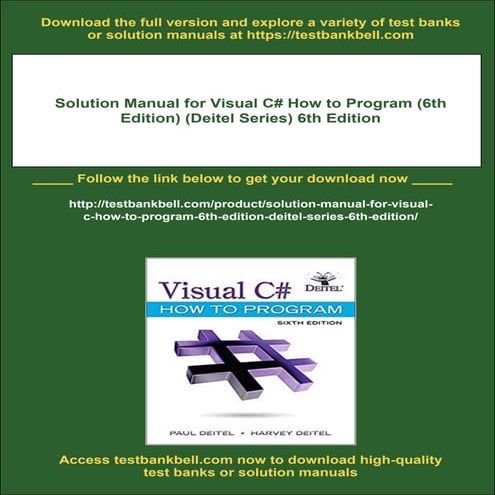 Solution Manual for Visual C# How to Program (6th Edition) (Deitel ...