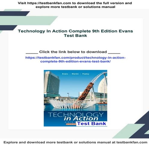 Technology In Action Complete 9th Edition Evans Test Bank | PDF