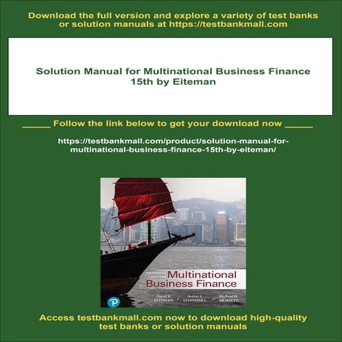 Solution Manual for Multinational Business Finance 15th by Eiteman | PDF