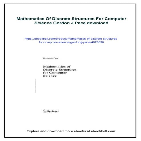 Mathematics Of Discrete Structures For Computer Science Gordon J Pace | PDF