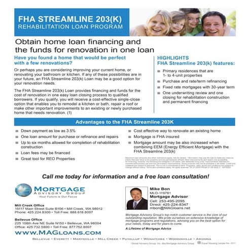 FHA Streamline 203(K) | PDF