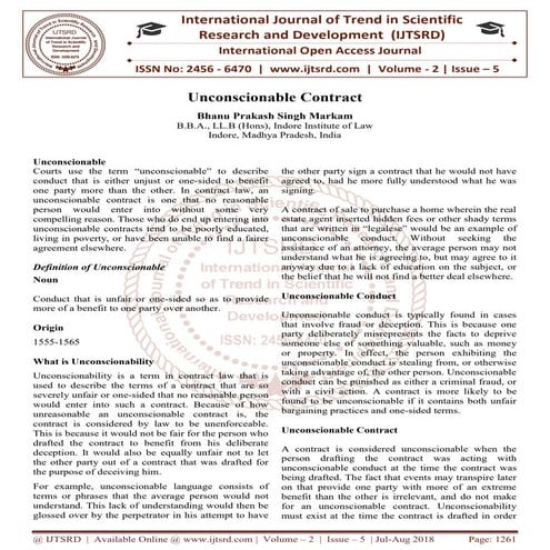 Unconscionable Contract | PDF