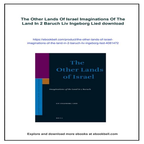 The Other Lands Of Israel Imaginations Of The Land In 2 Baruch Liv ...