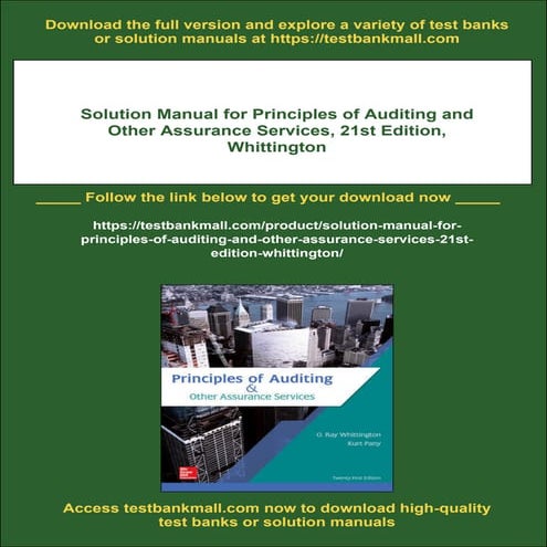 Solution Manual for Principles of Auditing and Other Assurance Services ...