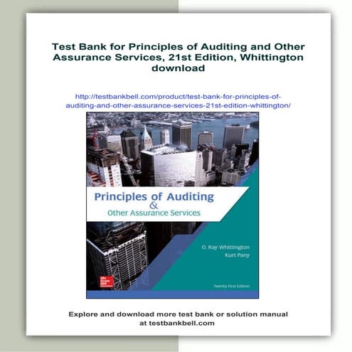 Test Bank for Principles of Auditing and Other Assurance Services, 21st ...