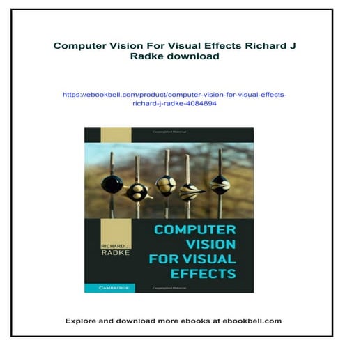 Computer Vision For Visual Effects Richard J Radke | PDF
