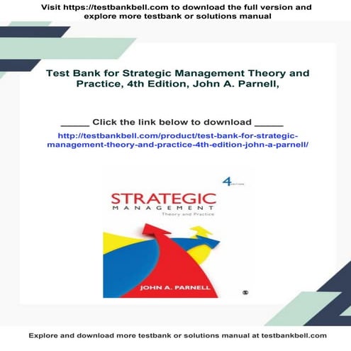 Test Bank for Strategic Management Theory and Practice, 4th Edition ...