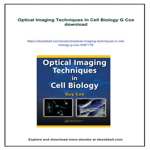 Optical Imaging Techniques In Cell Biology G Cox | PDF