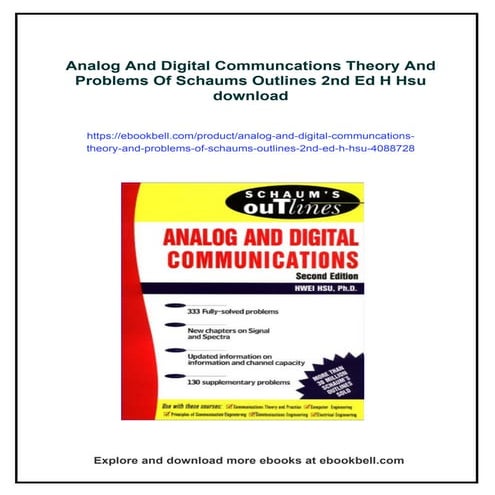 Analog And Digital Communcations Theory And Problems Of Schaums ...