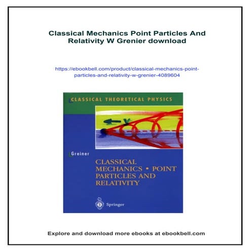 Classical Mechanics Point Particles And Relativity W Grenier | PDF