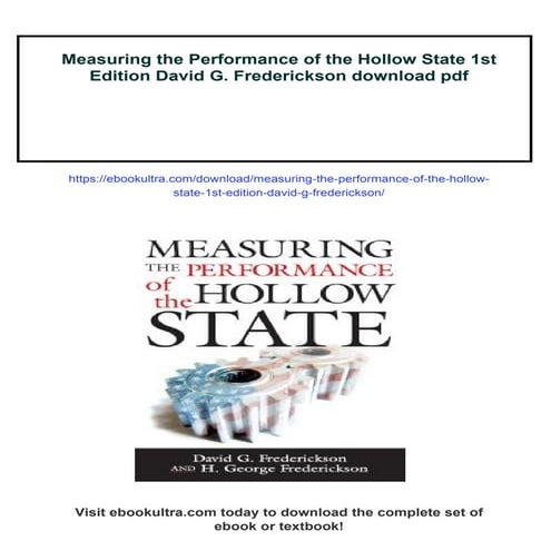 Measuring the Performance of the Hollow State 1st Edition David G ...