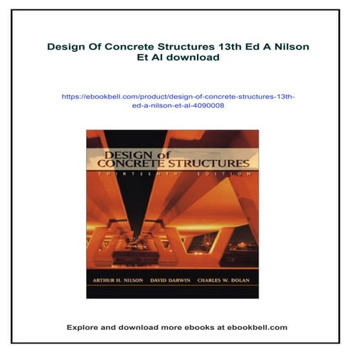 Design Of Concrete Structures 13th Ed A Nilson Et Al | PDF