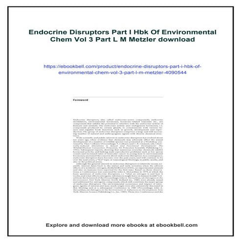 Endocrine Disruptors Part I Hbk Of Environmental Chem Vol 3 Part L M ...