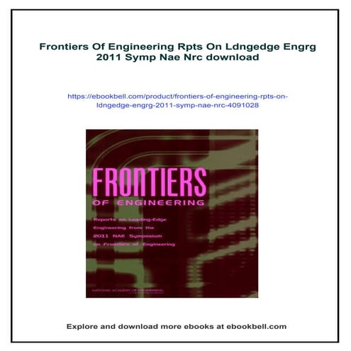 Frontiers Of Engineering Rpts On Ldngedge Engrg 2011 Symp Nae Nrc | PDF